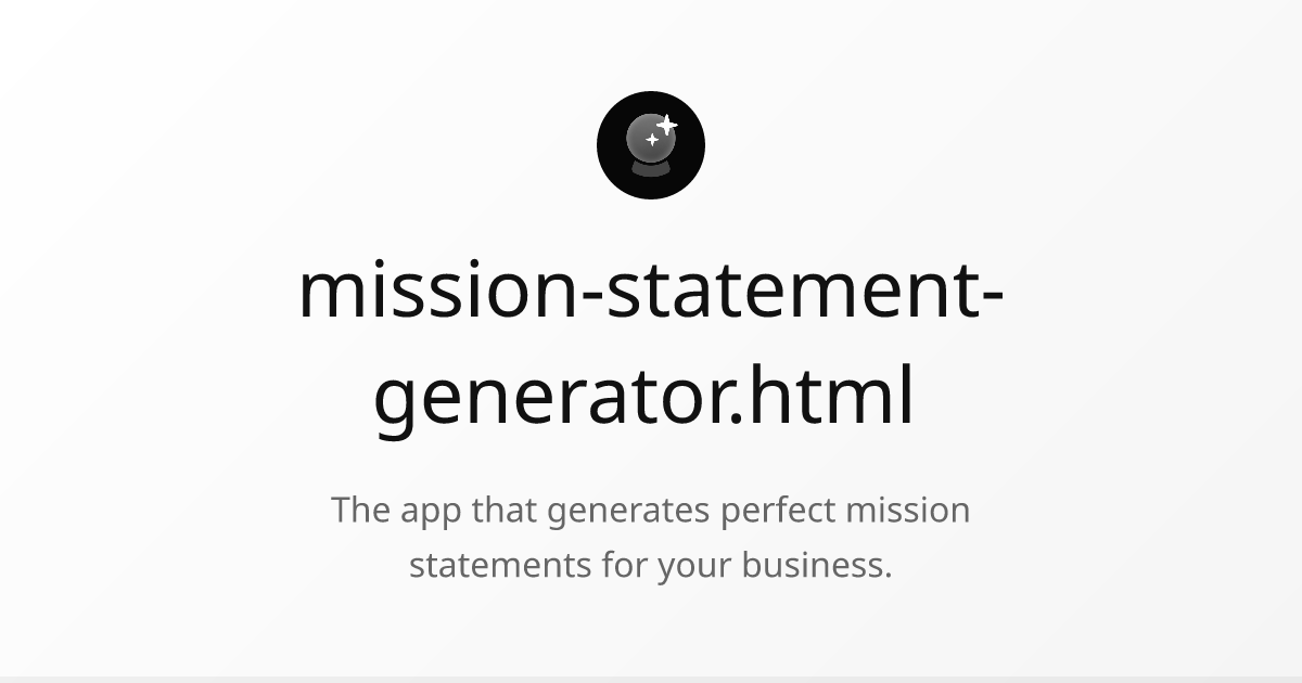 Mission Statement Generator