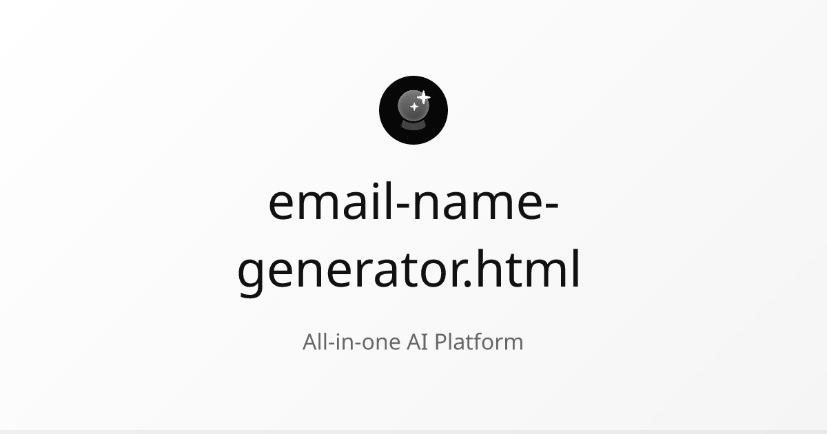 Email Name Generator